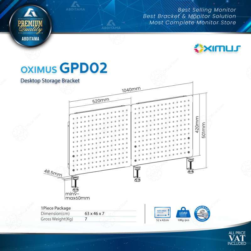 Jual Rak Papan Pemisah Meja Pegboard Diy Oximus Gp Series Custom Part ...
