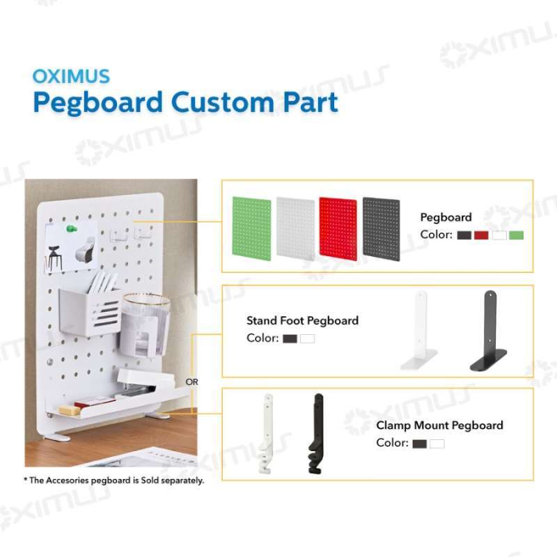 Jual Rak Papan Pemisah Meja Pegboard Diy Oximus Gp Series Custom Part ...