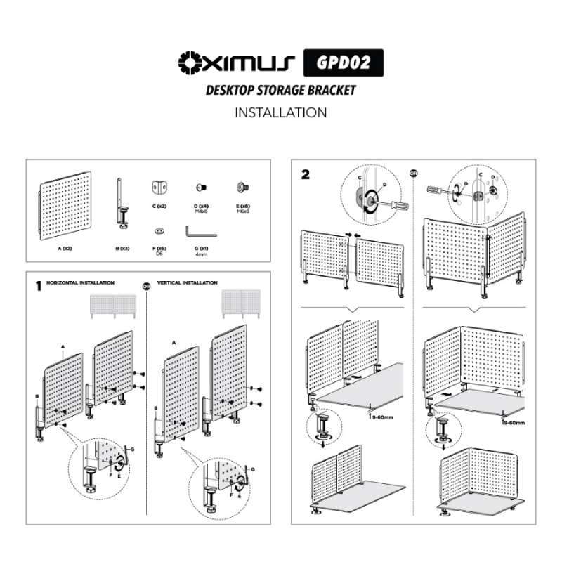Jual Rak Papan Pemisah Meja Pegboard Diy Oximus Gp Series Custom Part ...