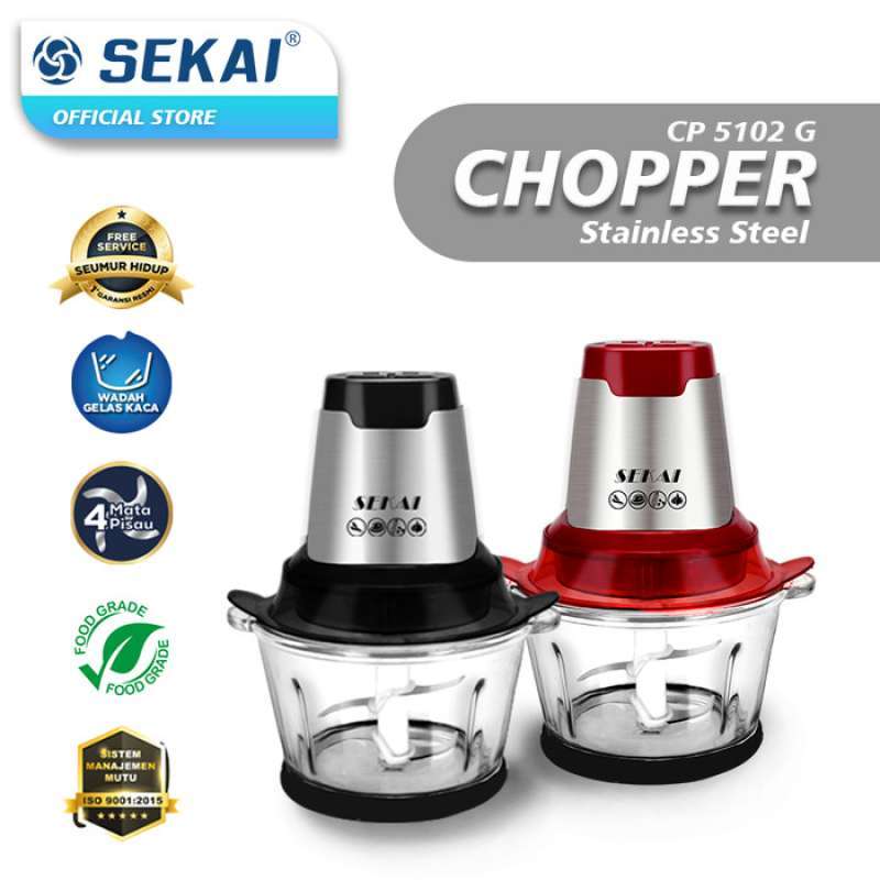 Jual Sekai Blender Chopper Penggiling Daging Sayur Buah 2 Liter - 5102 ...