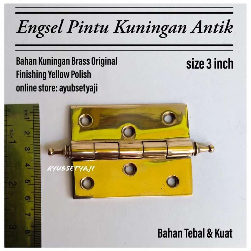 Jual Engsel Pintu Kuningan Ukuran 3inch Engsel 3 Inchi Kuningan Antik ...