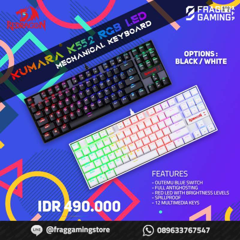 Promo Redragon / Red Dragon / Reddragon Mechanical Kumara - K552 Rgb ...