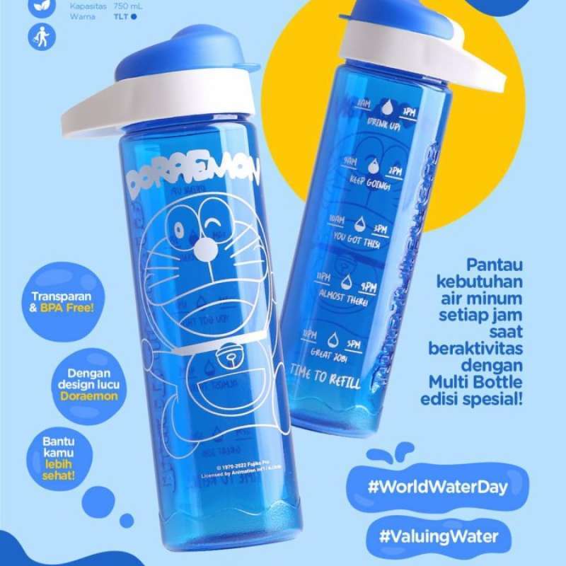 Promo Multi Bottle Doraemon V3 Twin Tulipware Promo Botol Minum Dwi ...