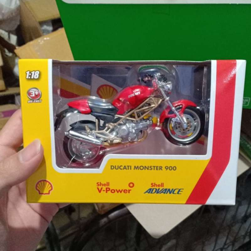 Promo Ducati Monster 900 Shell Burago 1:18 Diecast Bike Motorcycle ...