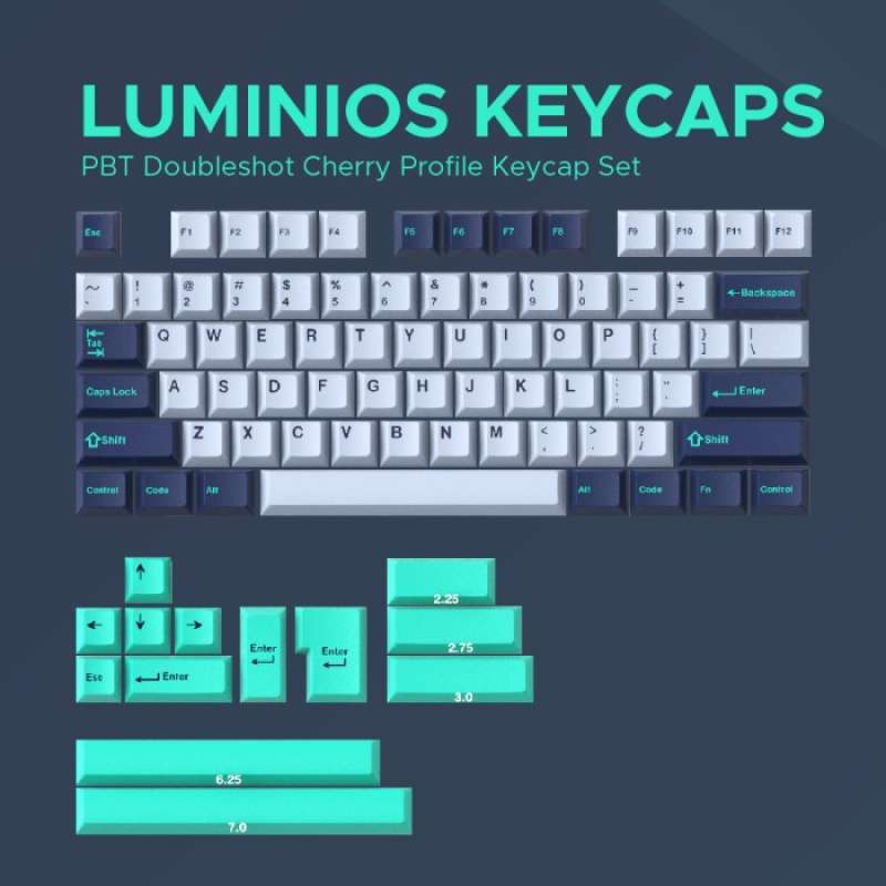 Jual Noir Luminous Keycaps - PBT Doubleshot Cherry Profile Keycap Set ...