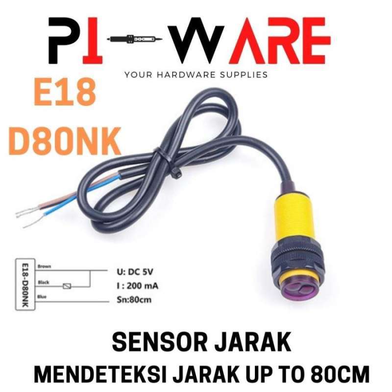 Jual Sensor Jarak E18 D80nk Sampai 80cm Photoelectric Ir Distance Range Di Seller Cybercom - Sei ...