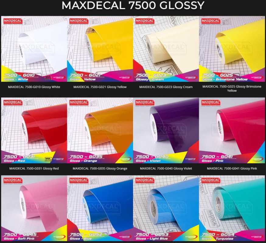 Jual Maxdecal 7500 Glossy Series Stiker Sticker Wrap Vinyl Motor Mobil ...
