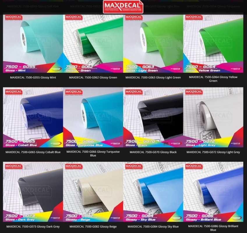 Jual Maxdecal 7500 Glossy Series Stiker Sticker Wrap Vinyl Motor Mobil ...