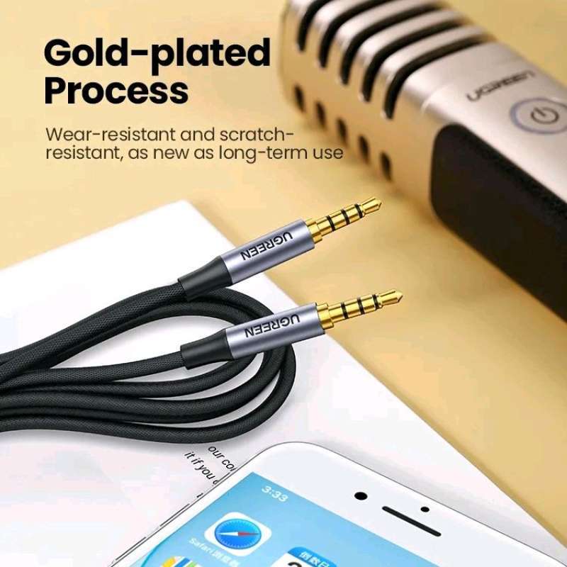 Jual Ugreen Kabel Aux Audio Jack 3.5mm Hifi Trrs 4 Pole Support Mic Sound Card Di Seller ...