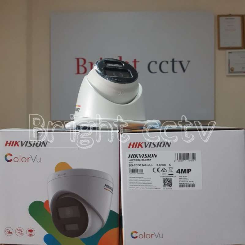 Promo IP Camera Indoor ColorVU Hikvision DS-2CD1347G0-L 4MP COLORVU ...