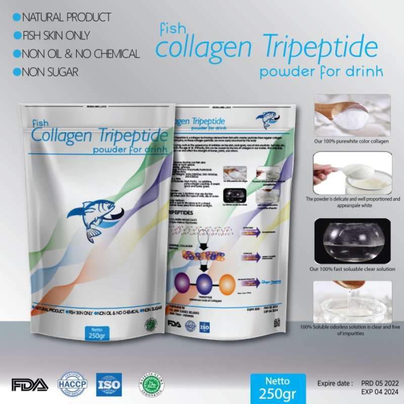 Promo Fish collagen powder Pure Tripeptide Marine collagen pure powder Diskon 33% di Seller ...