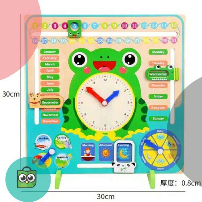 Promo Best Seller MAINAN PAPAN EDUKASI MENGENAL WAKTU, TANGAL, HARI DAN ...