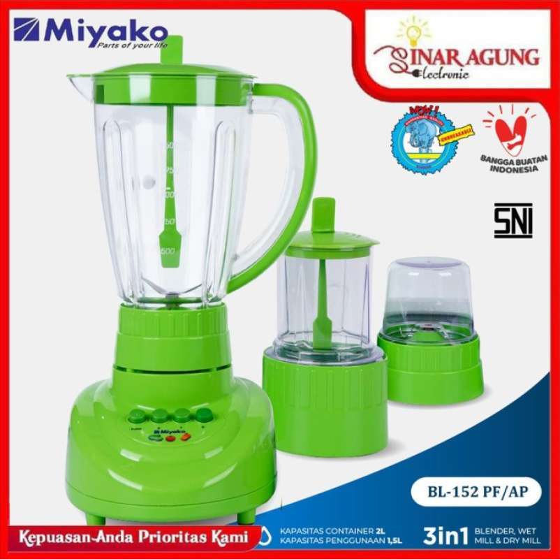 Promo Miyako Blender Bl 152 Pf/Ap Plastik 1,5 L [Garansi Resmi] - Hijau ...
