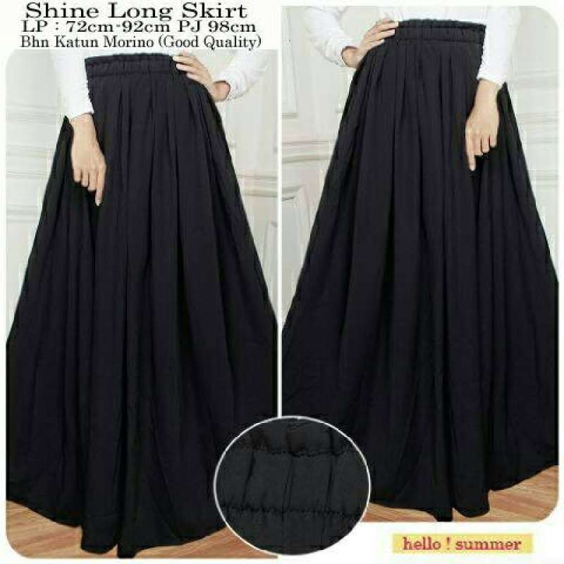 Promo Rok Shine*Rok Hitam Polos*Rok Jumbo*Rok Panjang*Long Skrit*Flare ...