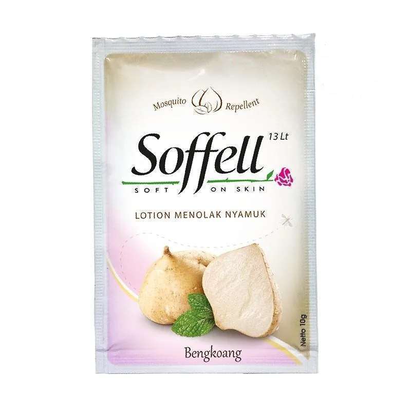 Jual Soffell Lotion Anti Nyamuk Soffel Bengkoang Renceng 12 sachet di ...