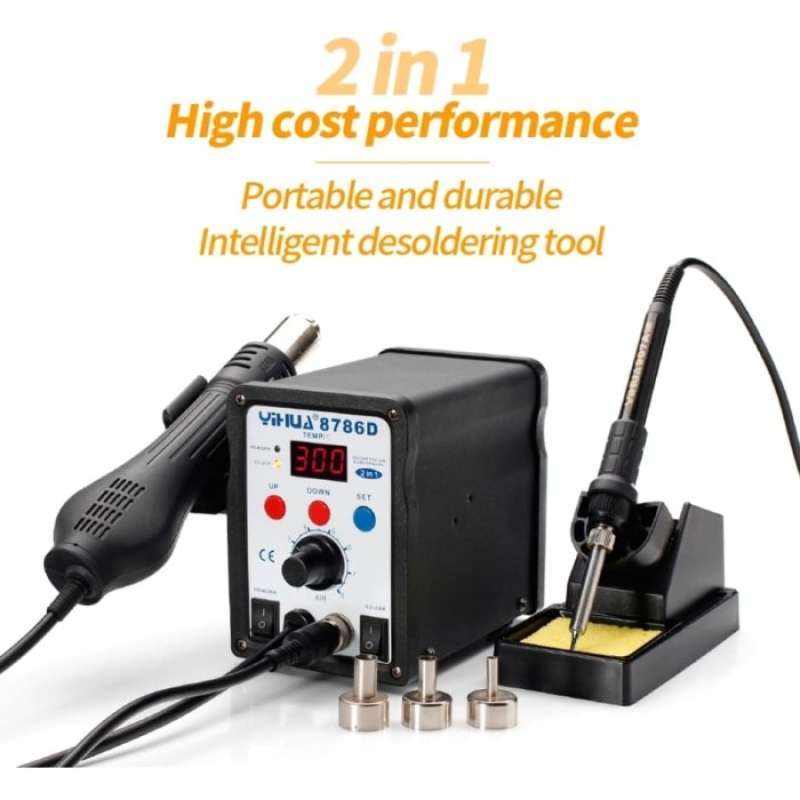 Promo Yihua 8786D 2in1 Blower + Solder SMD Rework Station Hot Air Gun ...