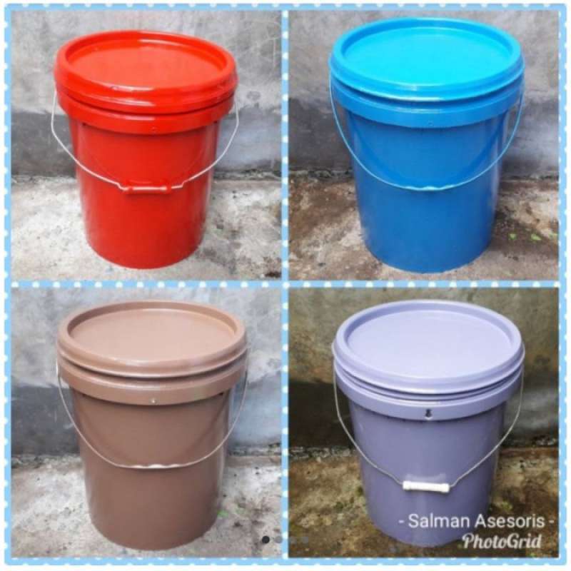 Promo Ember Plastik 25 Kg Warna. Tempat Sampah 20 Liter Diskon 29% di Seller Dapoer Mita ...
