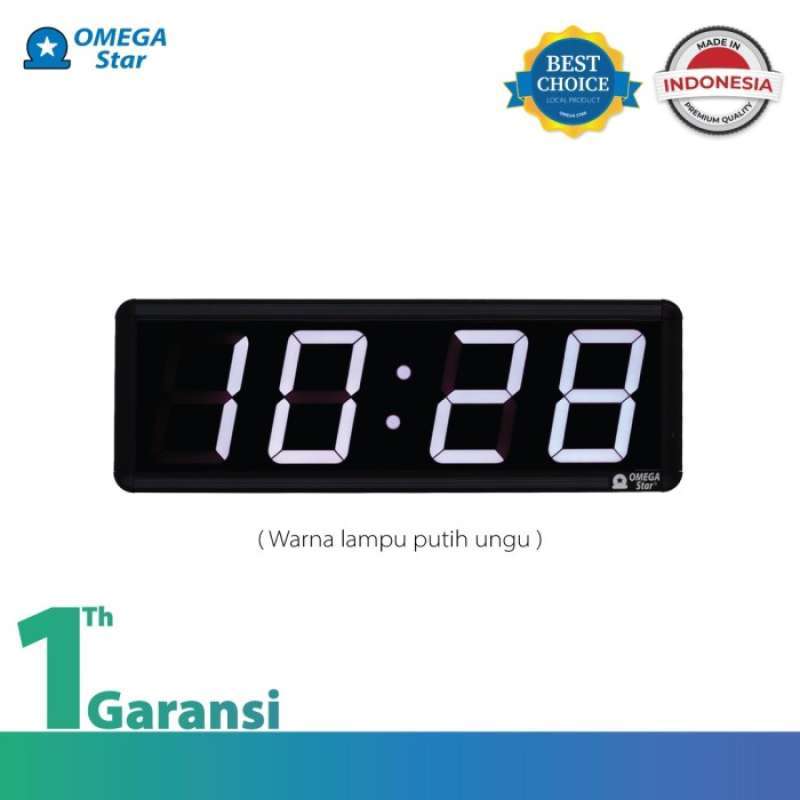 Promo JAM DINDING DIGITAL WHITE 7 SEGMENT 3INCH - OMEGA STAR Diskon 23% ...