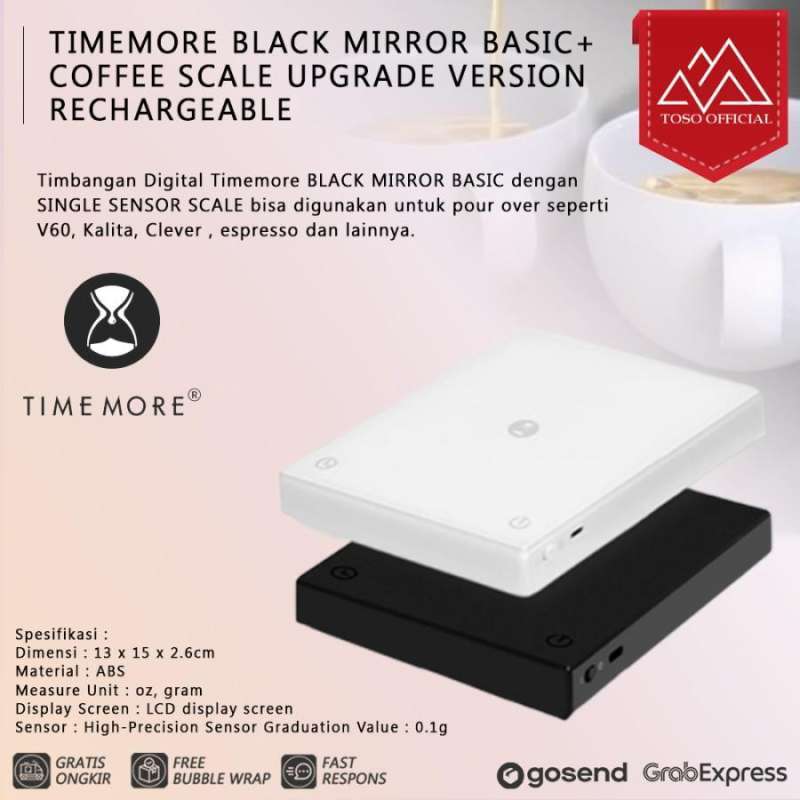 Jual TIMEMORE BLACK MIRROR BASIC+ COFFEE SCALE UPGRADE VERSION RECHARGEABLE - Hitam di Seller ...