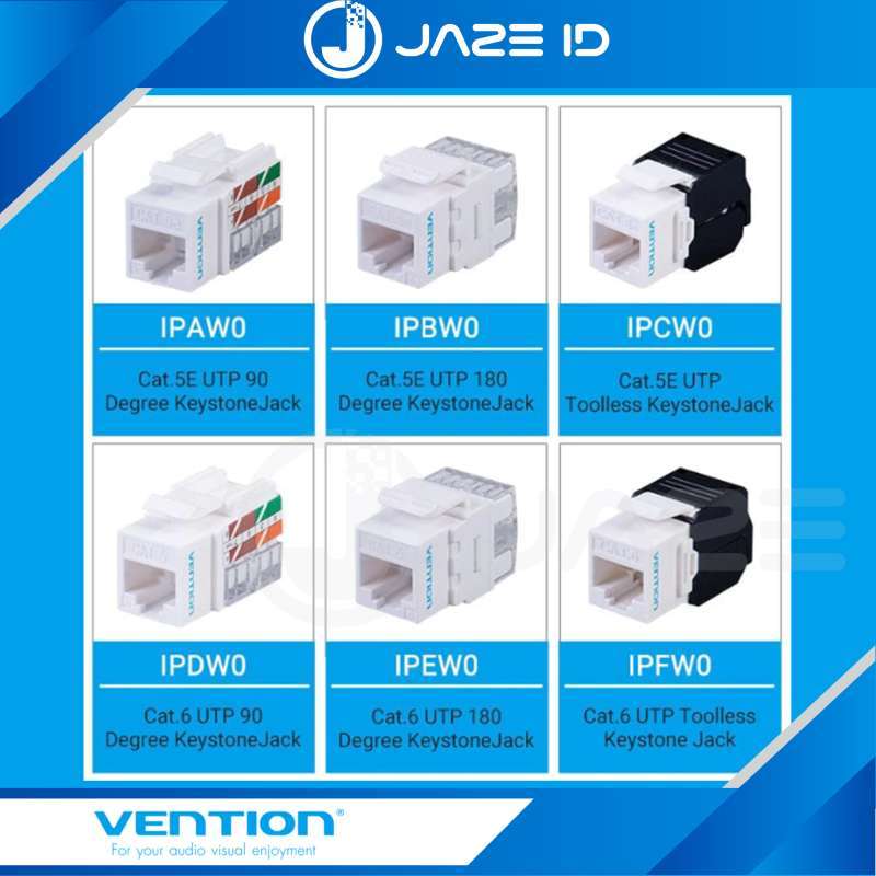 Jual Vention Konektor RJ45 Cat5e Cat6 Modular UTP LAN Network Jaringan ...