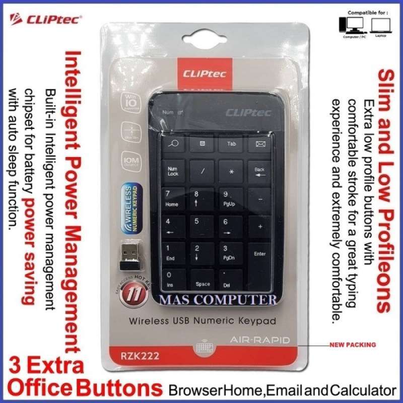 Promo Keyboard Numerik Wireless Cliptec Rzk 222 Numpad Keypad Numerik ...
