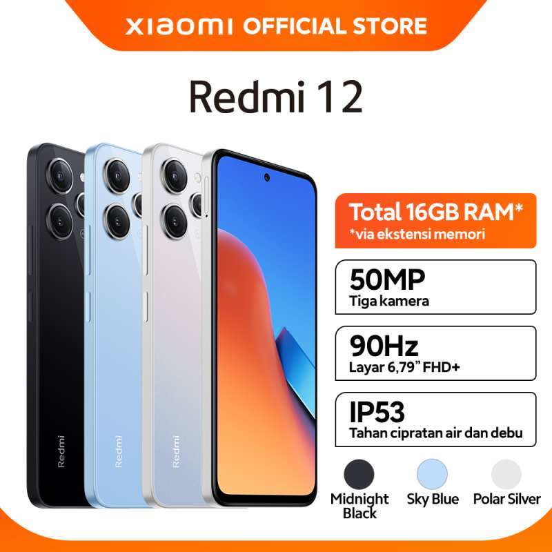 Jual Official Xiaomi Redmi 12 (8gb/128gb) | (8gb/256gb) Mediatek Helio ...