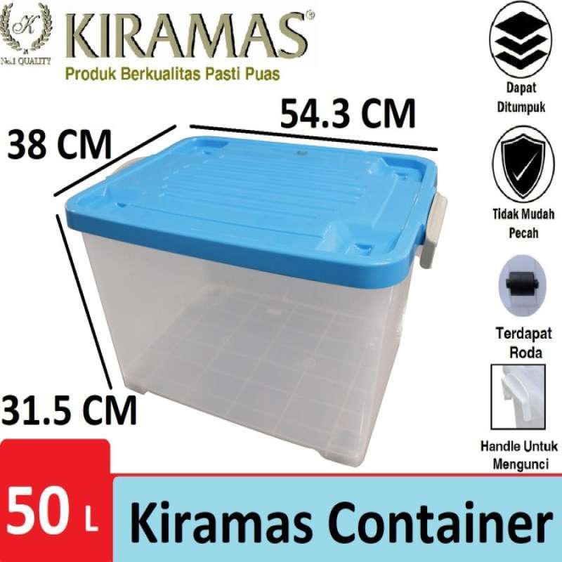 Jual CONTAINER BOX 50 LITER KIRAMAS 1038 AR BIRU (BY GOJEK / GRAB) di ...
