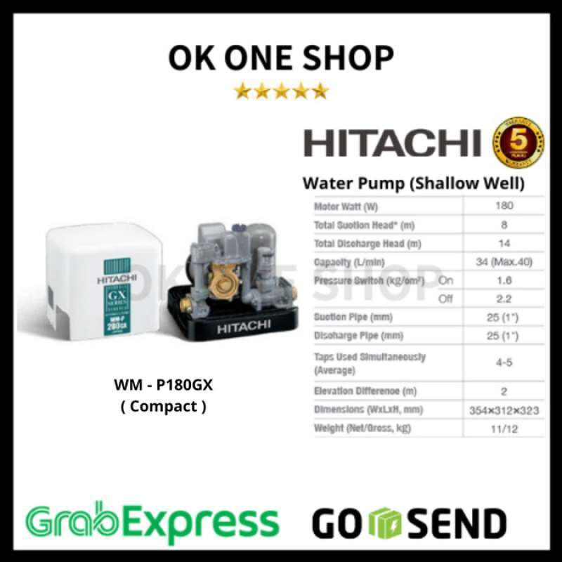 Promo Hitachi Booster Pump Wm-P180Gx Diskon 33% di Seller Belibanyak ...