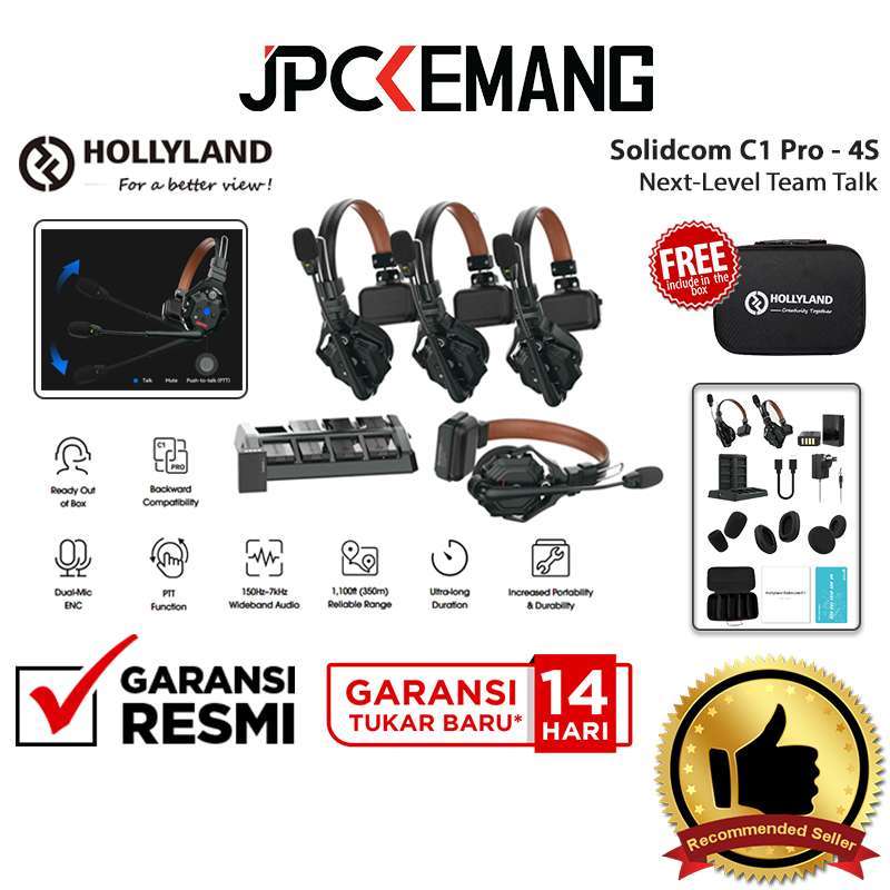 Jual Jpc Kemang Hollyland Solidcom C1 Pro 4s 4-person Wireless Intercom Headset Garansi Resmi Di ...