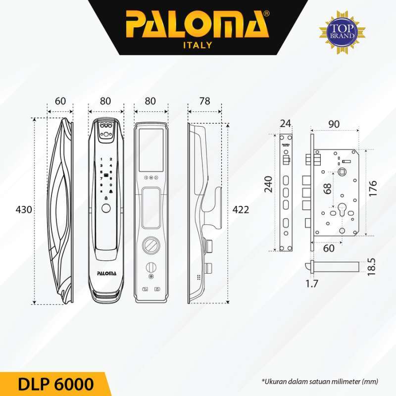 Jual Dlp 6000 Paloma Digital Lock Smart Lock Kunci Pintu Wifi Smart ...