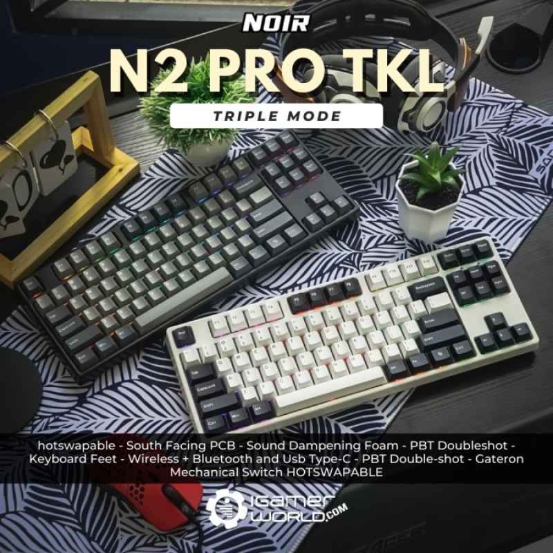 Promo Noir N2 PRO TKL Hotswap Wireless/BT/Wired Mechanical Gaming ...