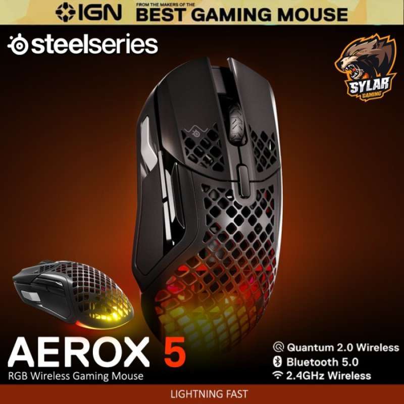 Promo Steelseries Aerox 5 RGB Wireless Ultra-Lightweight Gaming Mouse ...
