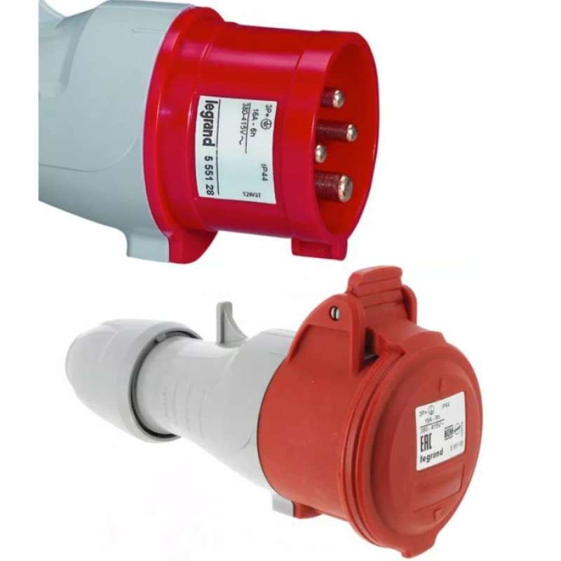 Promo Plug Industri Mobile Socket 4 Pin 32A Legrand Set Male Female IP ...