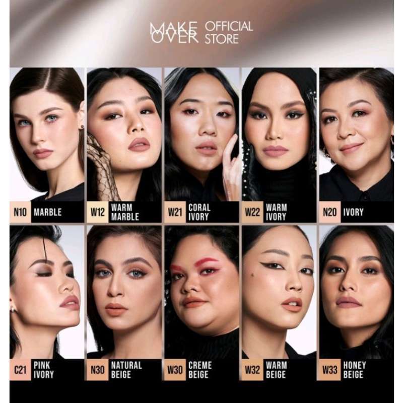 Jual Make Over Powerstay Weightless Liquid Foundation - W33 Honey Biege ...