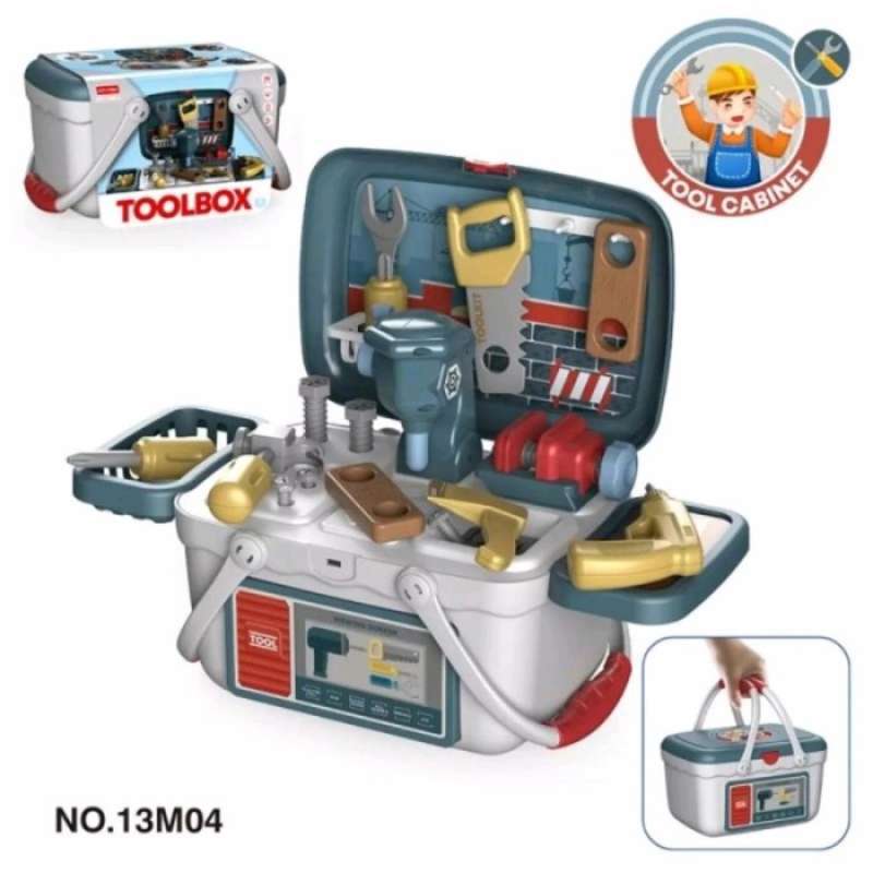 Jual mainan anak toolbox set mainan tukang tukangan model koper di ...