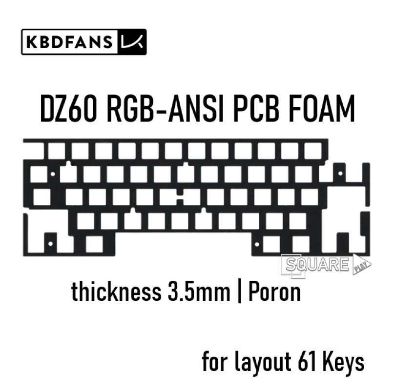 Promo dz60 rgb-ansi pcb foam 3.5mm poron 61 keys - kbdfans Diskon 9% di ...