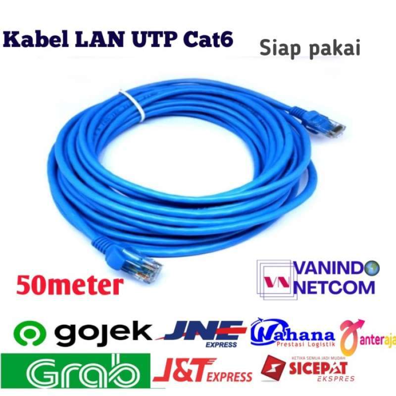 Promo Kabel Lan Utp Cat 6 50meter Siap Pakai Cable Utp Cat6 50 Meter ...