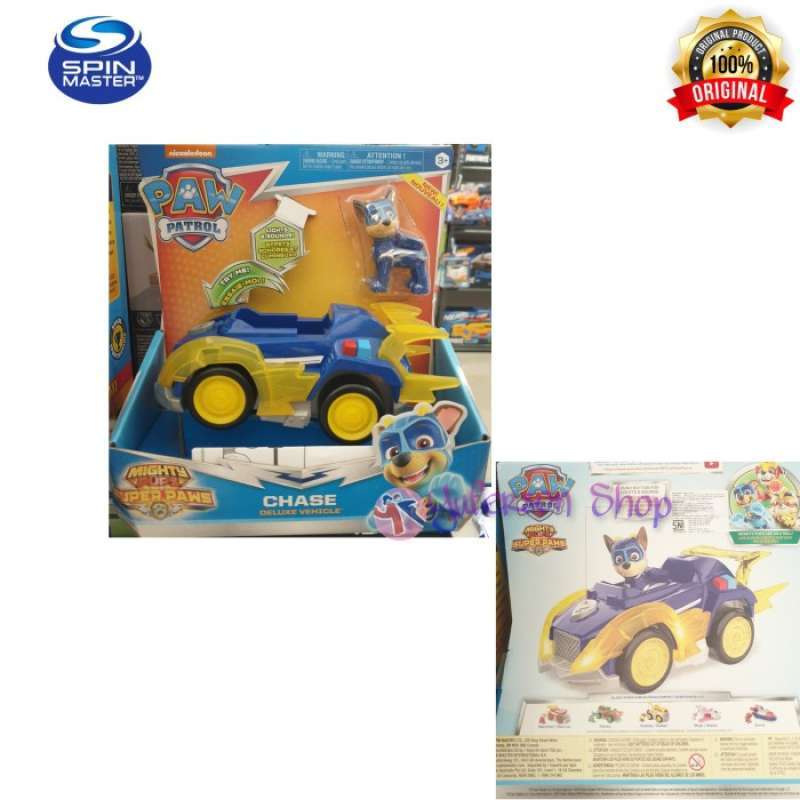 Promo Paw Patrol Mighty Pups Super Paws Chase Deluxe Vehicle Diskon 33