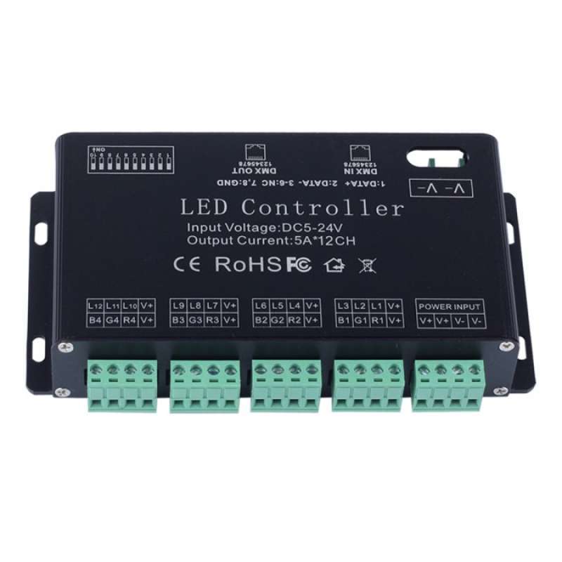 Promo 12 Channel Rgb Dmx 512 Led Controller Decoder Dimmer Driver For Diskon 33% Di Seller Jaya ...