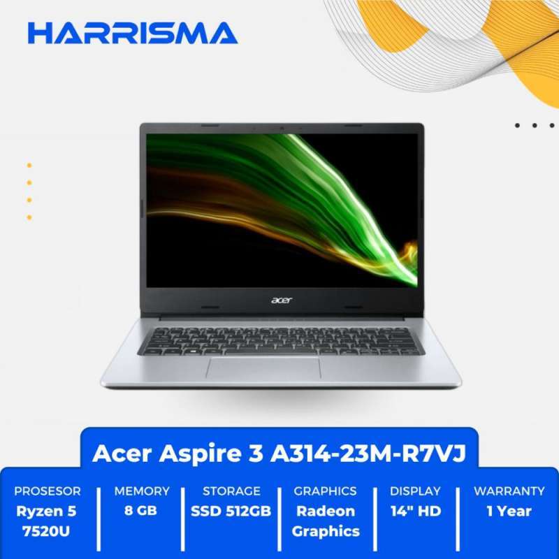 Jual ACER Aspire 3 A314-23M-R7VJ R5-7520U/8GB/SSD 512GB/W11+OHS Silver ...