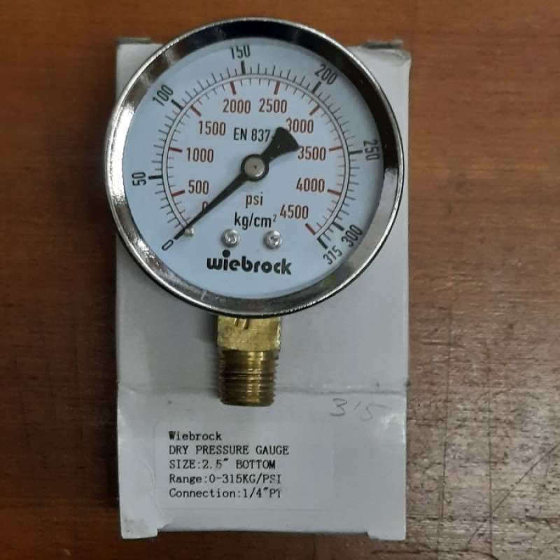 Promo Wiebrock 2.5 kg / psi / bar DRY besi bottom Manometer Pressure ...