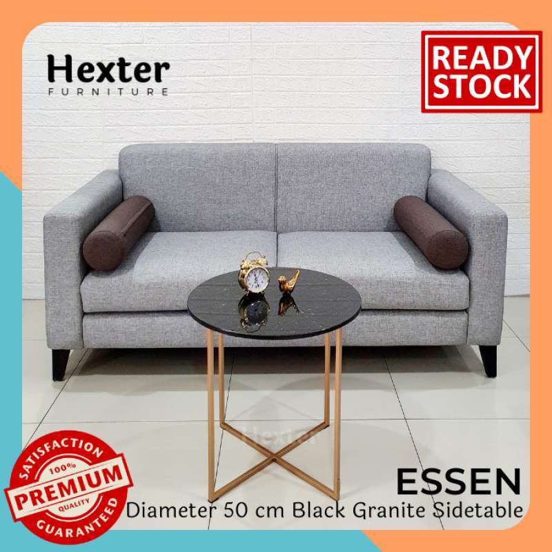 Jual Essen - Meja Bulat Nakas Granit Sofa Side Table Marble Black ...