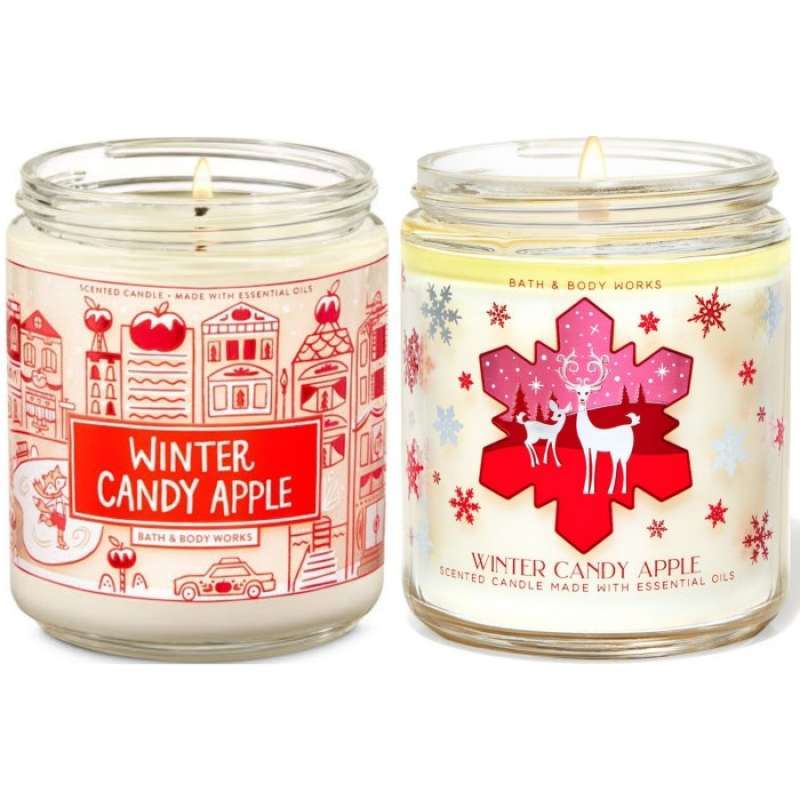 Promo Bath & Body Works Winter Candy Apple Wca 1 & 3 Wick Candle 198G ...