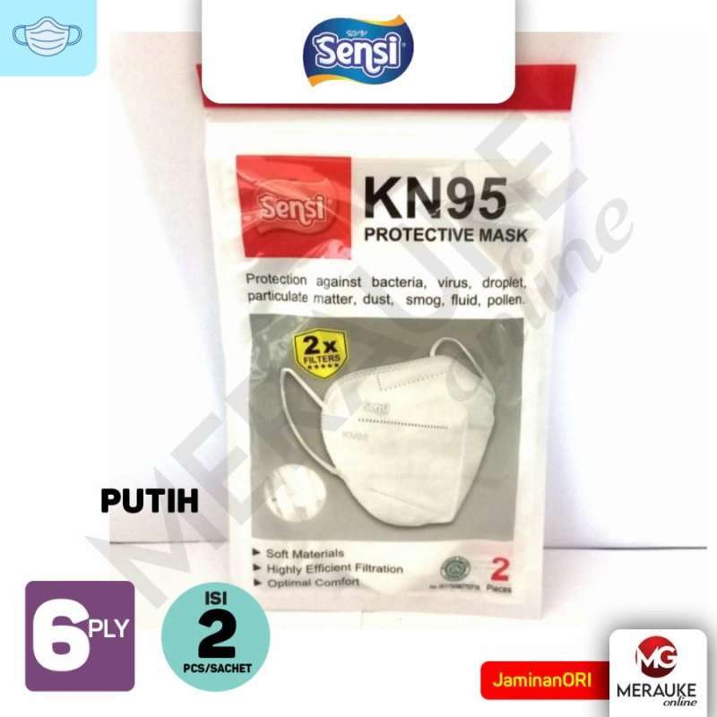 Jual Masker Sensi Kn95 6 Ply Double Filter Sachet 2pcs Di Seller ...