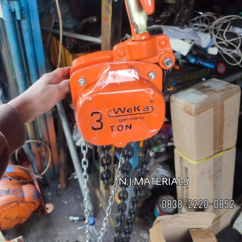 Promo Chain Block 3 Ton 3 Meter WEKA Takel Katrol Hand Manual Heavy ...