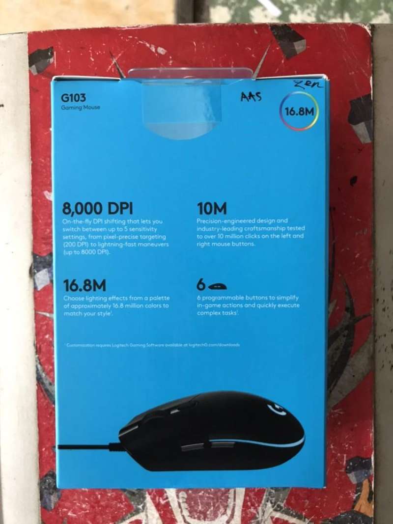 Jual Mouse Gaming Logitech G103 Prodigy 8000DPI Original di Seller JCOM ...