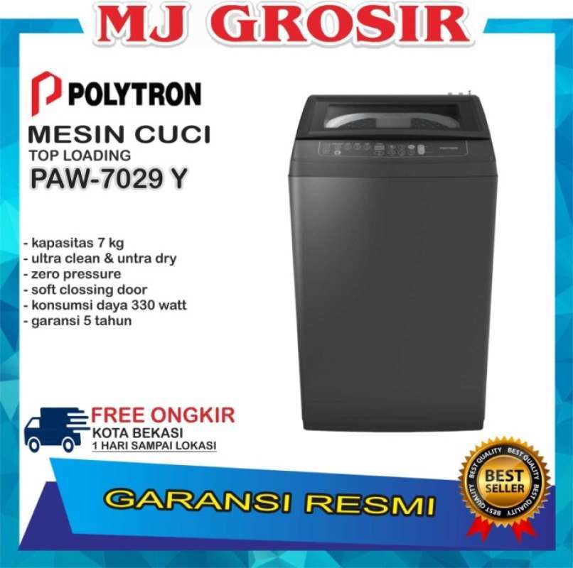 Promo MESIN CUCI 1 TABUNG POLYTRON PAW 75518 TOP LOADING 7.5 KG ...