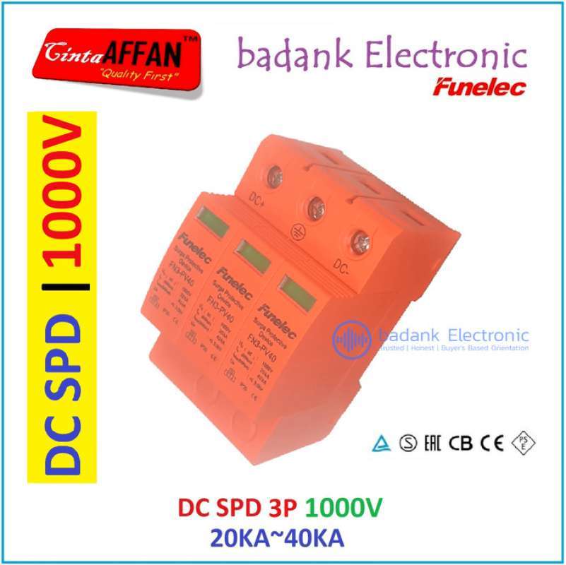 Promo DC SPD 3P 1000V Surge Arrester Protect Device Solar PV Panel ...
