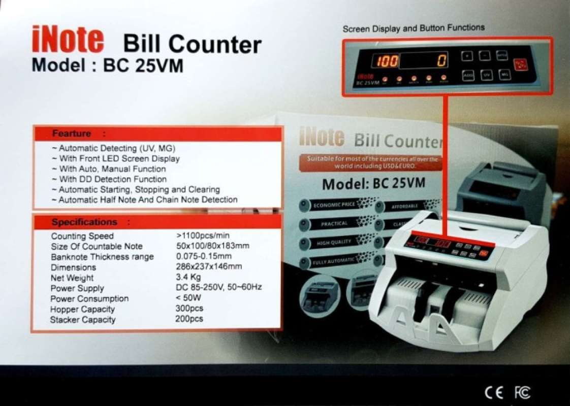 Jual Mesin Hitung Uang Inote Bill Counter 25 Vm / Money Counter di ...