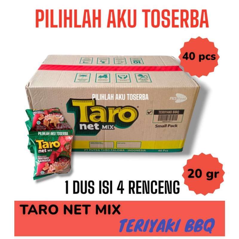 Jual Taro Net Mix Snack Teriyaki Barbeque Bbq Renceng - ( Harga 1 Dus ...